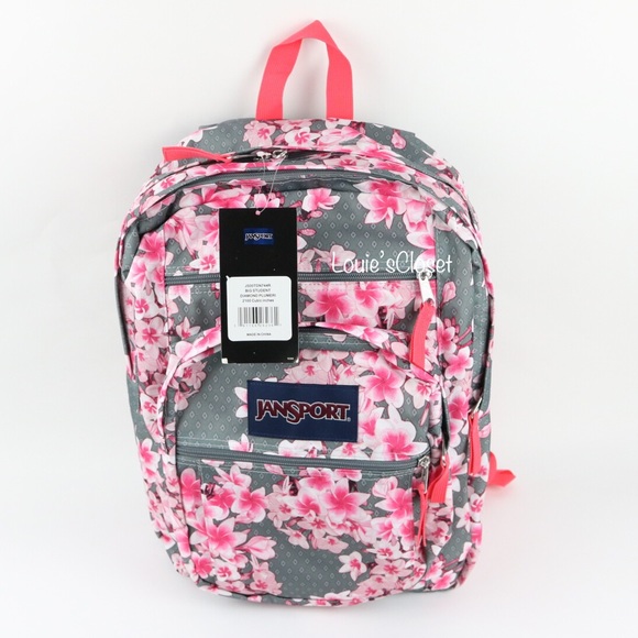 Jansport | Bags | Jansport Big Student Backpack Diamond Plumeria | Poshmark